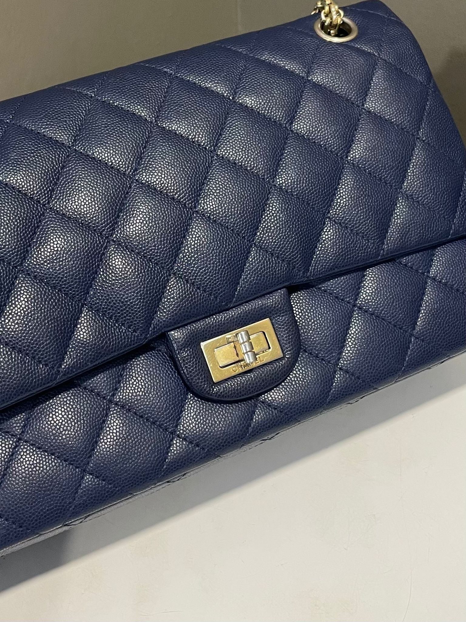 Chanel 2.55 Reissue Double Flap Bag 226 Navy Blue Caviar – LOVELOTSLUXURY