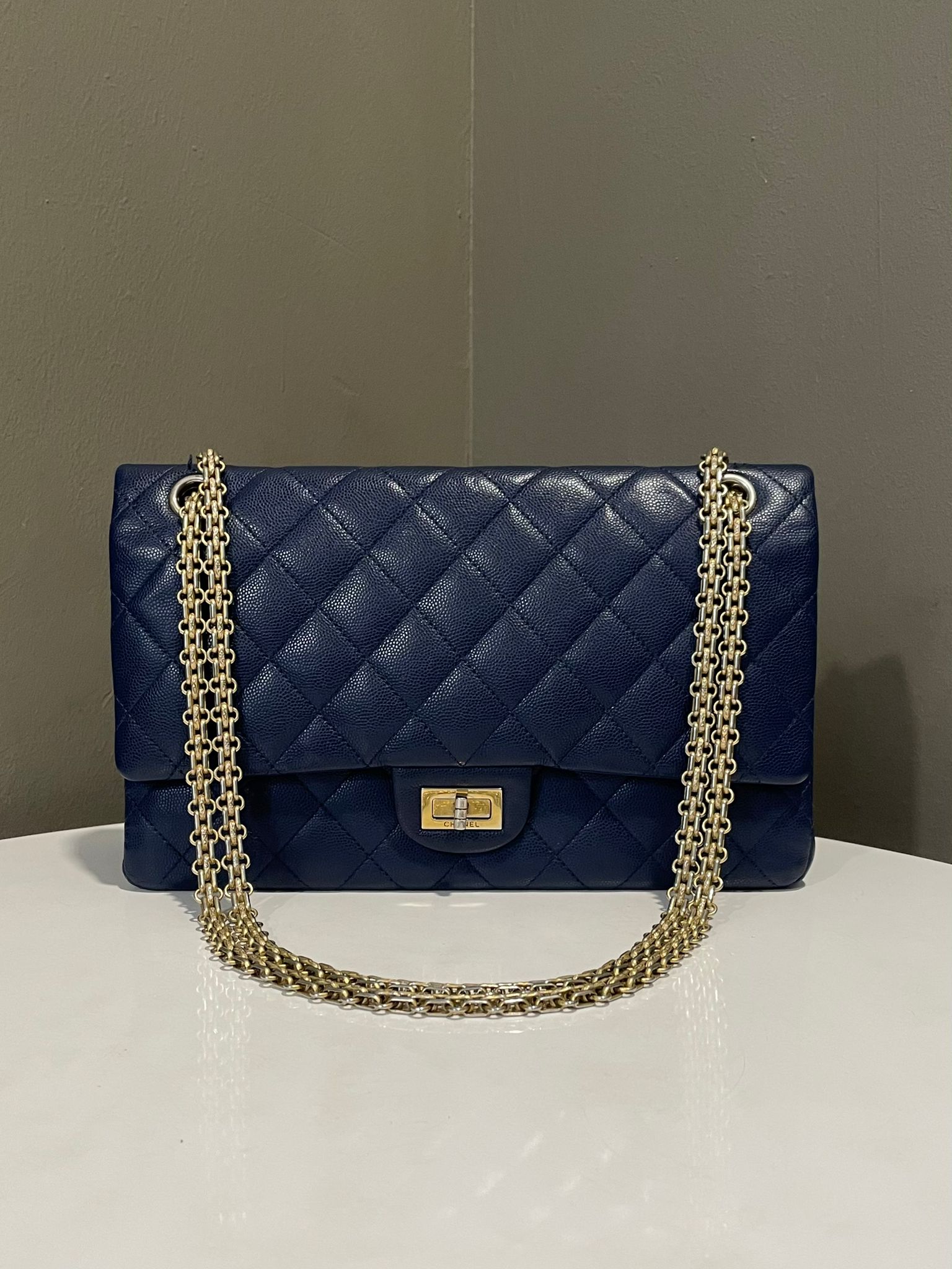 Chanel 2.55 Reissue Double Flap Bag 226 Navy Blue Caviar – LOVELOTSLUXURY