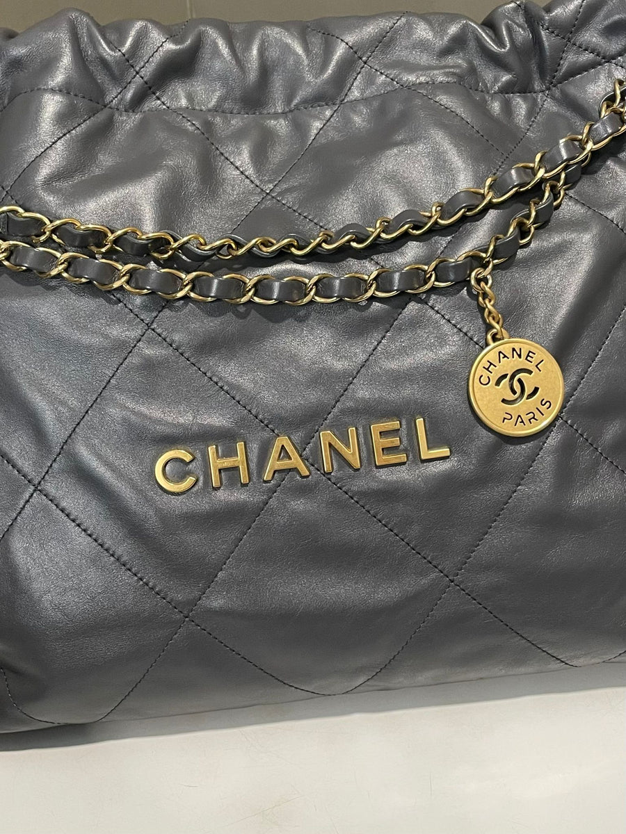 Chanel 22 Small Dark Grey Calfskin – LOVELOTSLUXURY