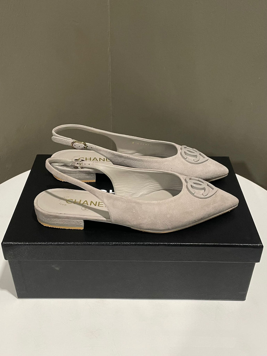 Chanel 25C Heart Cc Slingback Grey Suede – LOVELOTSLUXURY