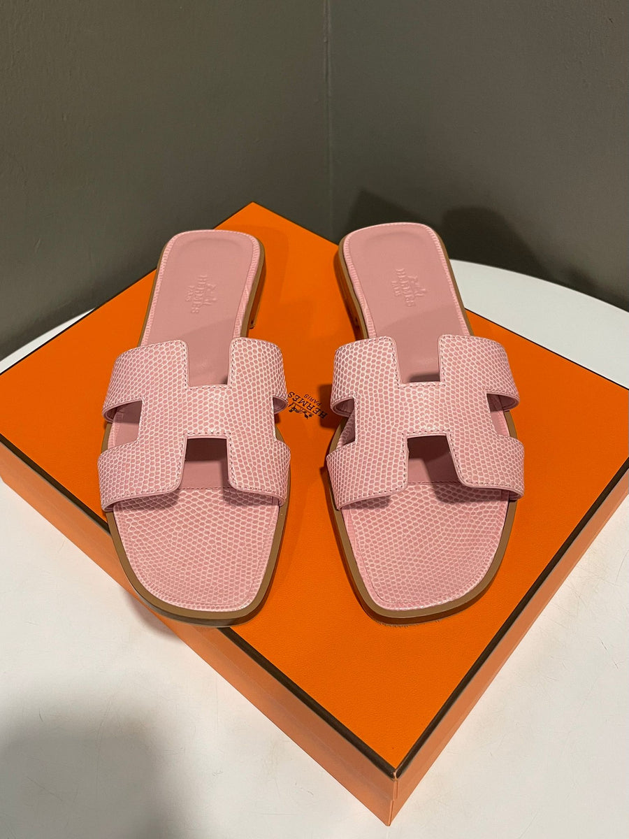 Hermes Oran Sandal Rose Jeva Lizard – LOVELOTSLUXURY