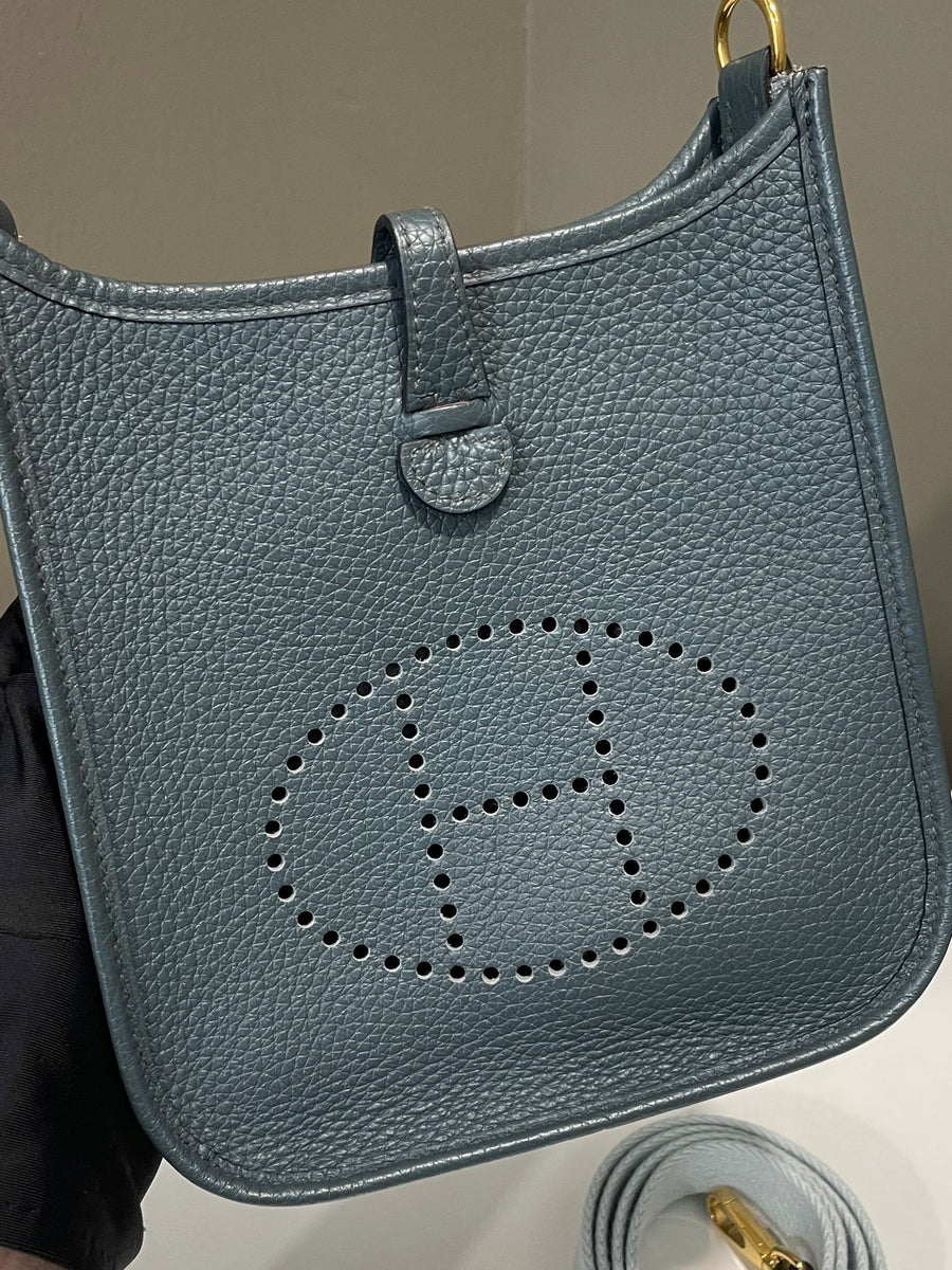 Hermes Mini Evelyn Bleu Orage/ Bleu Brume – LOVELOTSLUXURY