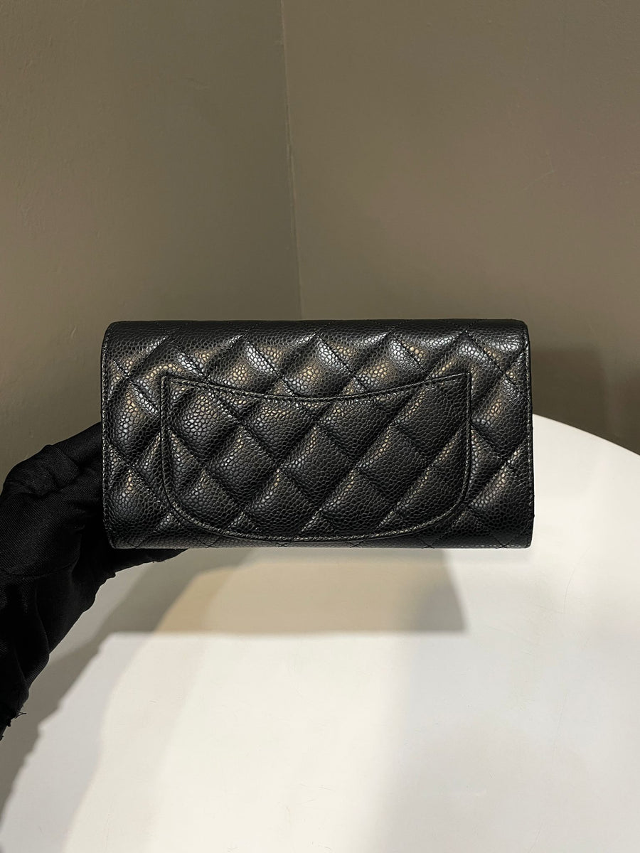 Chanel Classic Quilted Flap Wallet Black Caviar – LOVELOTSLUXURY