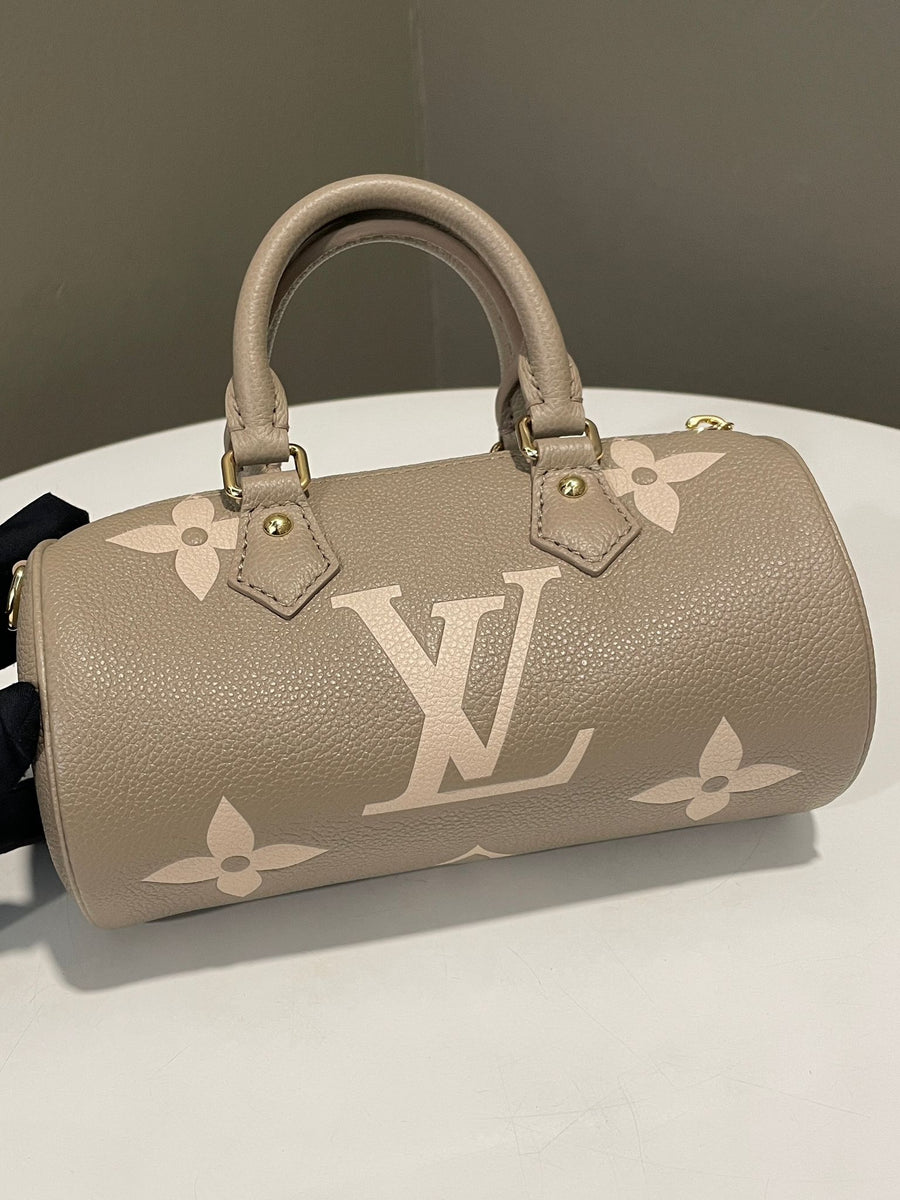 Louis Vuitton Papillon BB Bag Tourterelle Empreinte Monogram ...
