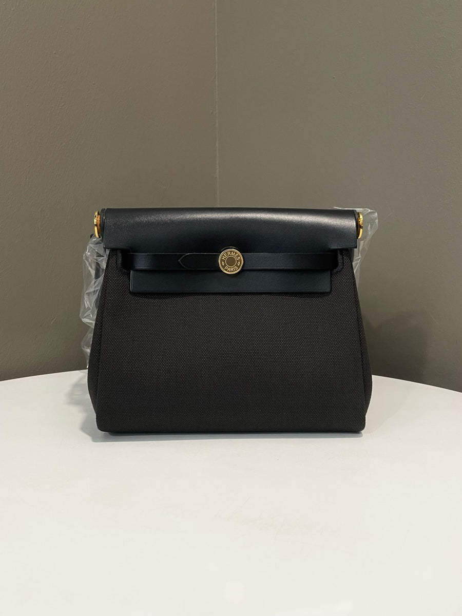 Hermes Herbag Zip Mini 20 Noir / Dark Bronze – LOVELOTSLUXURY