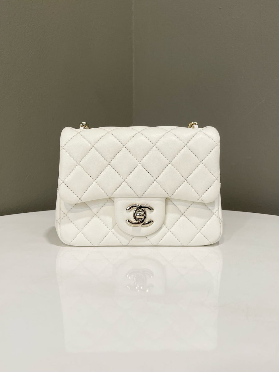 Chanel 23C Pearl Crush Mini Square White Lambskin – LOVELOTSLUXURY