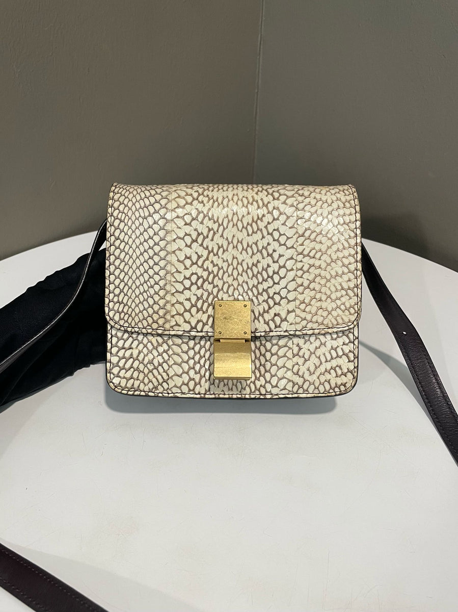 Celine Box Bag Python Creme Brown – LOVELOTSLUXURY